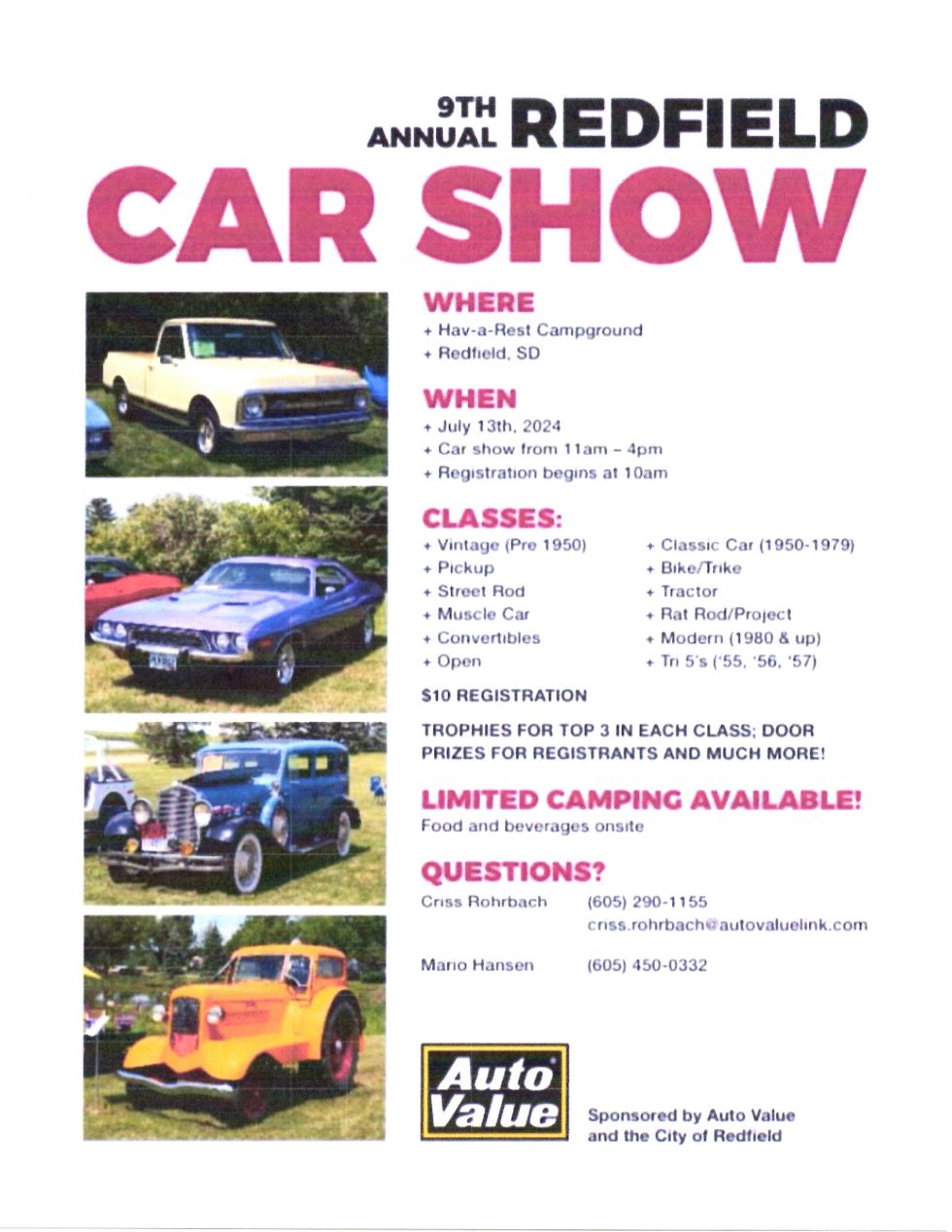 9th Annual Redfield Car Show ~ Hav-a-Rest Campground ~ Redfield, SD ...