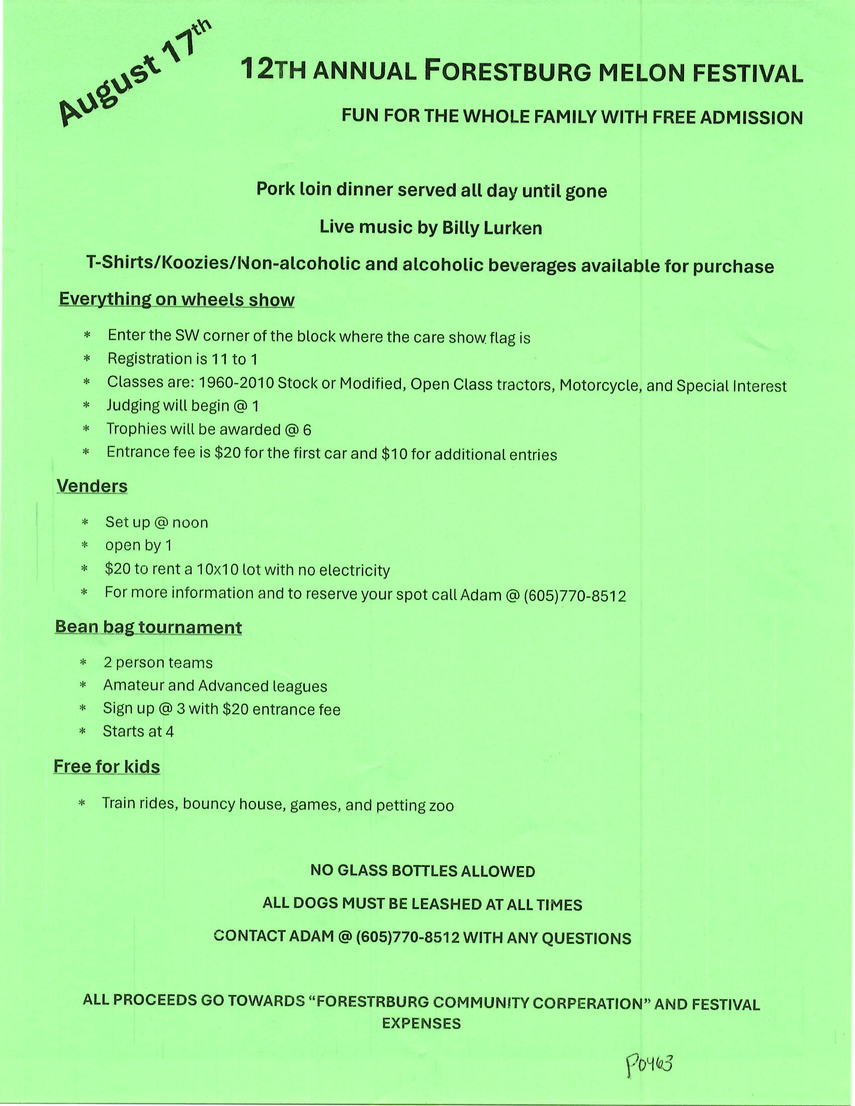 12th Annual Forestburg Melon Festival ~ Forestburg, SD ~ Saturday ...